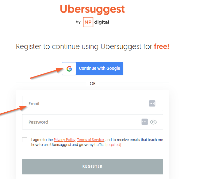 How to Change Login or Access Type in Ubersuggest – Ubersuggest