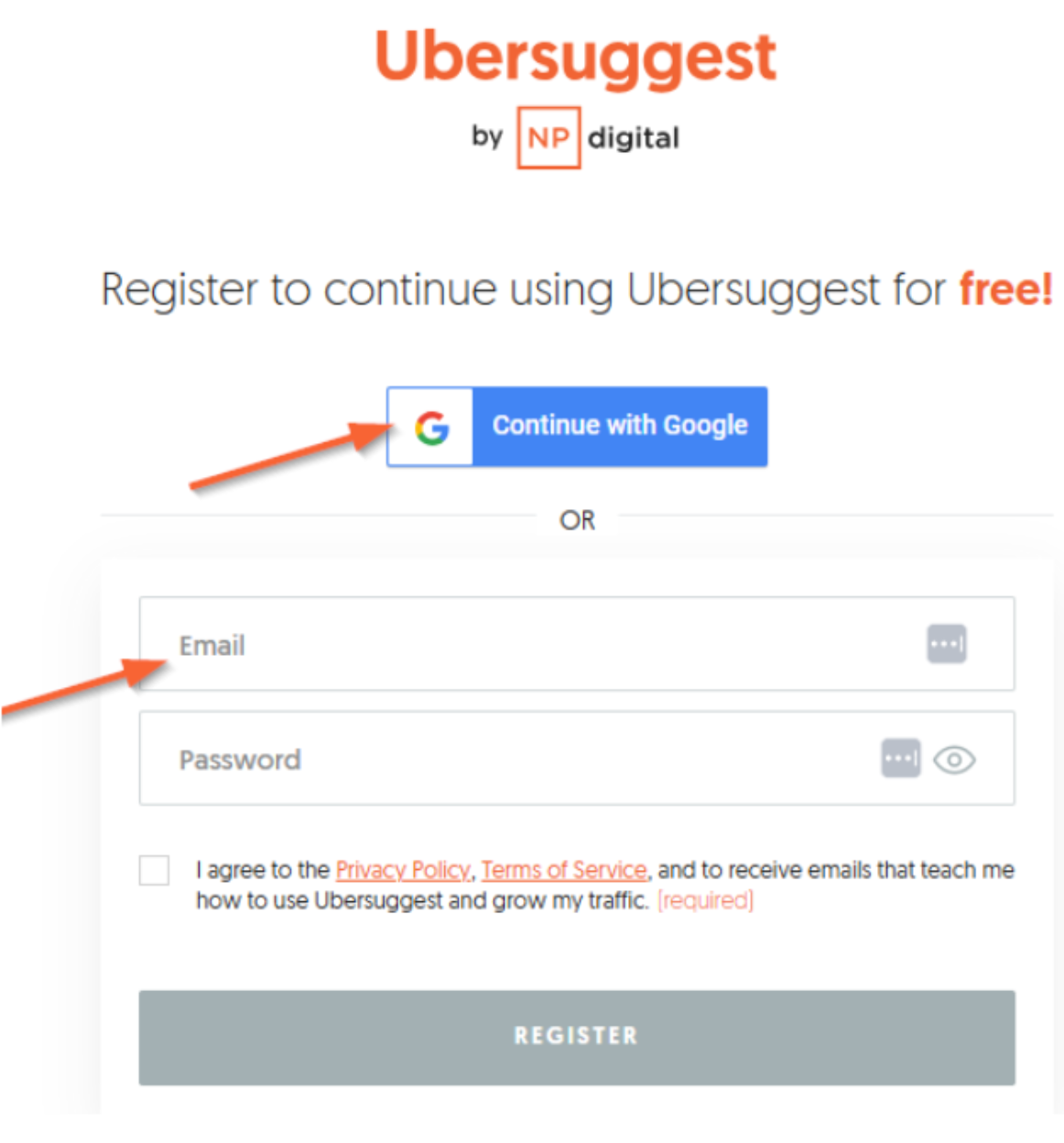 How to Change Login or Access Type in Ubersuggest – Ubersuggest