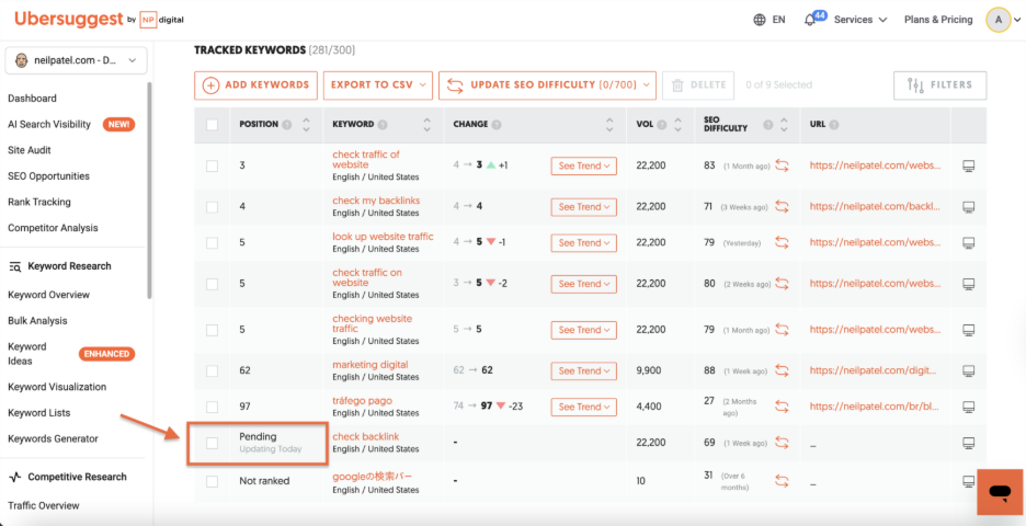 Why Are Tracked Keywords Showing as 'Pending' or 'Not Ranked ...