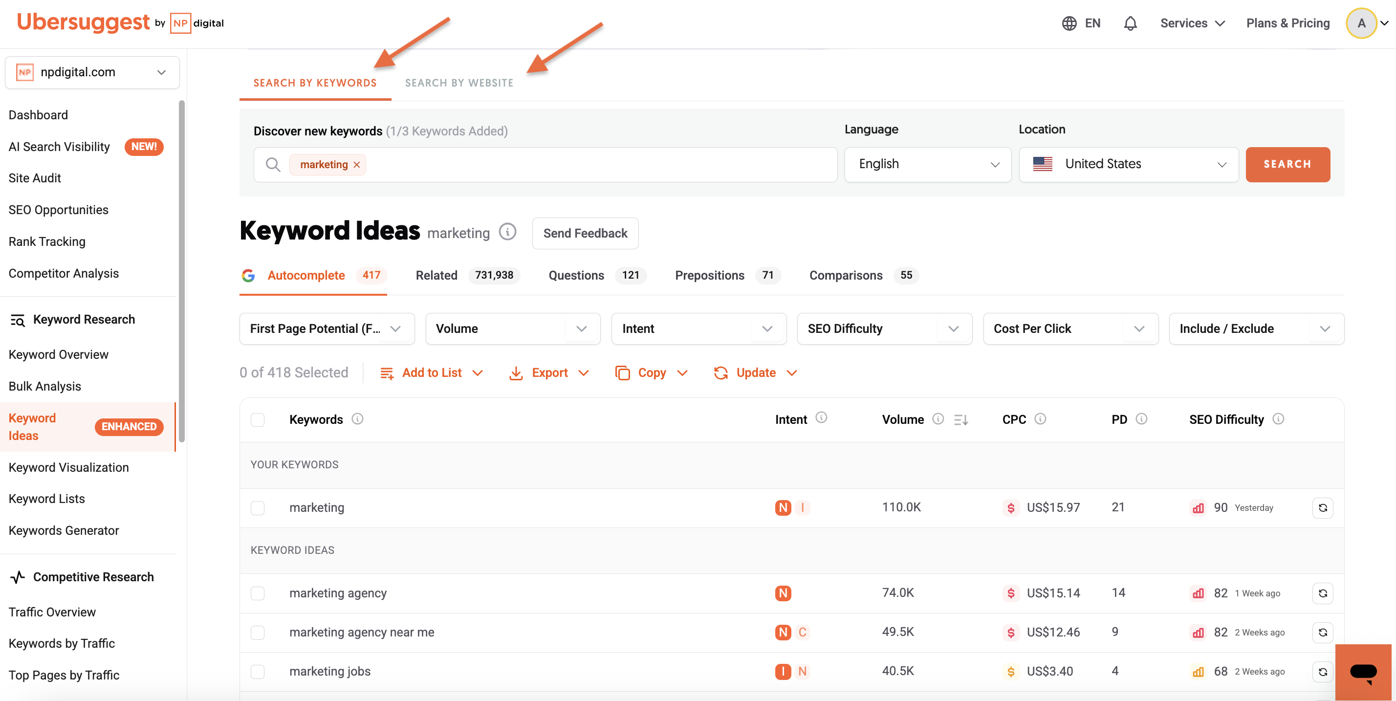 How to Get Keyword Ideas Using the Keyword Research – Ubersuggest